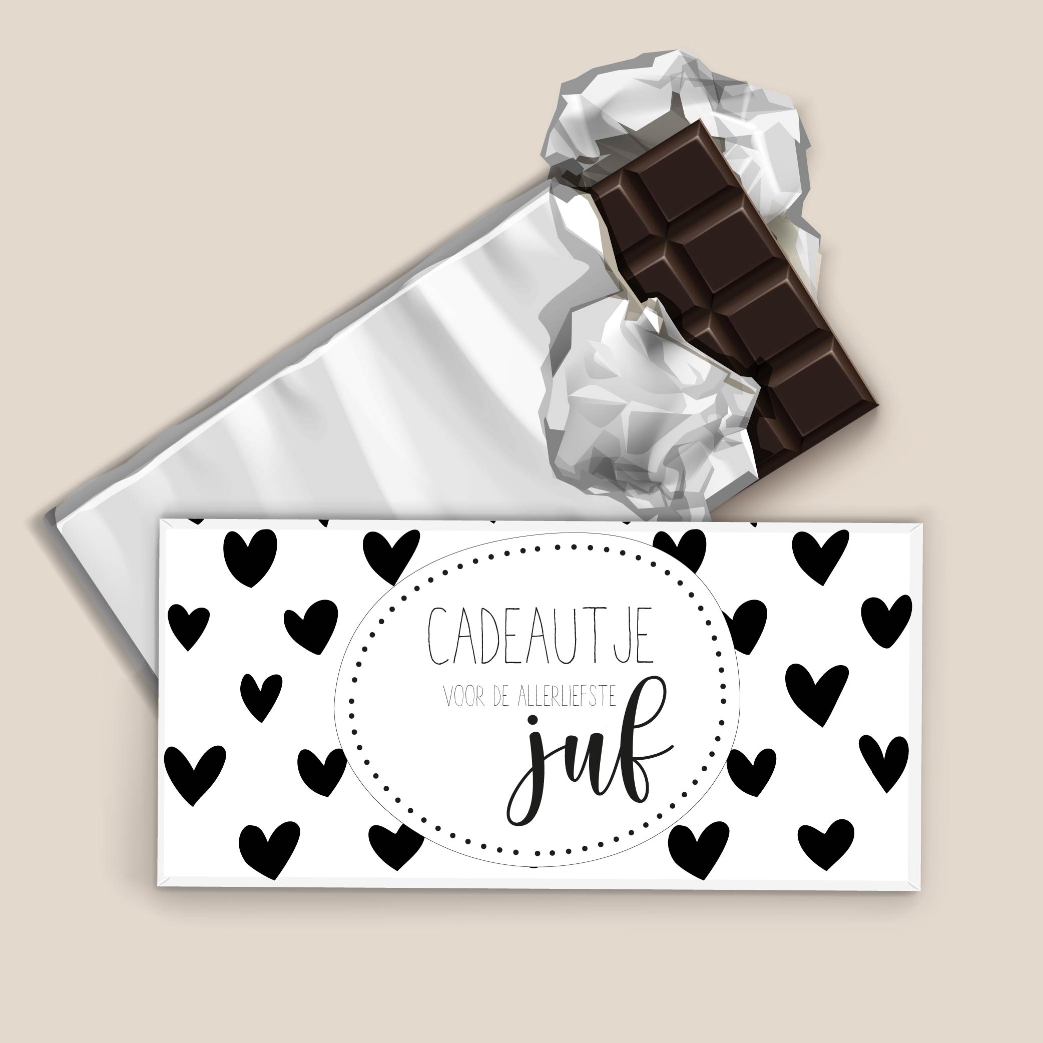 Printable | chocolade wikkel | cadeau voor juf | Koestert
